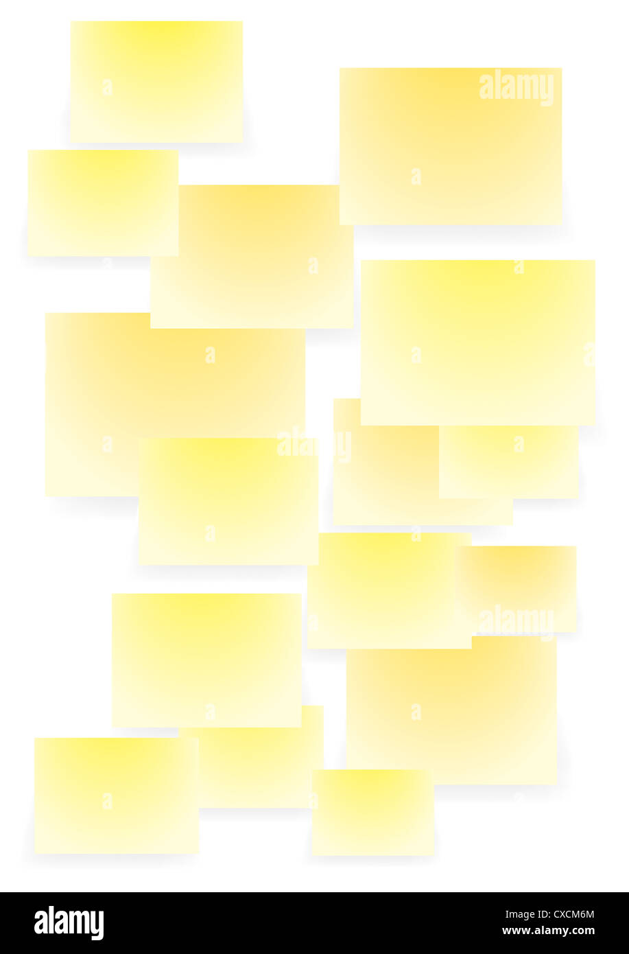 empty clean notes or banners set with shadows on white background Stock ...
