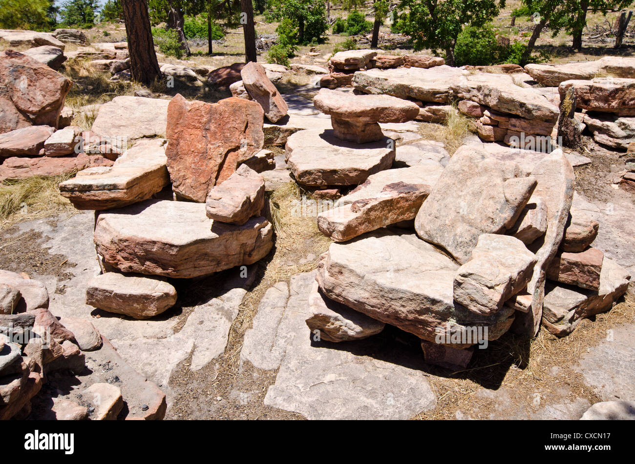 This Stone Furniture was built by the boyscotts of Arizona. Aztec Peak ...