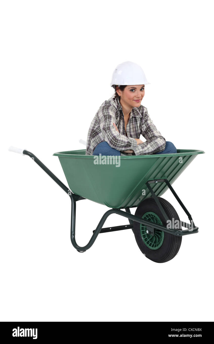 craftswoman sitting in a barrow Stock Photo - Alamy