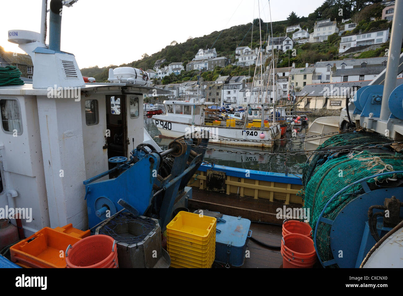 Fishing Boat at Polperro harbour Stock Photo - Alamy