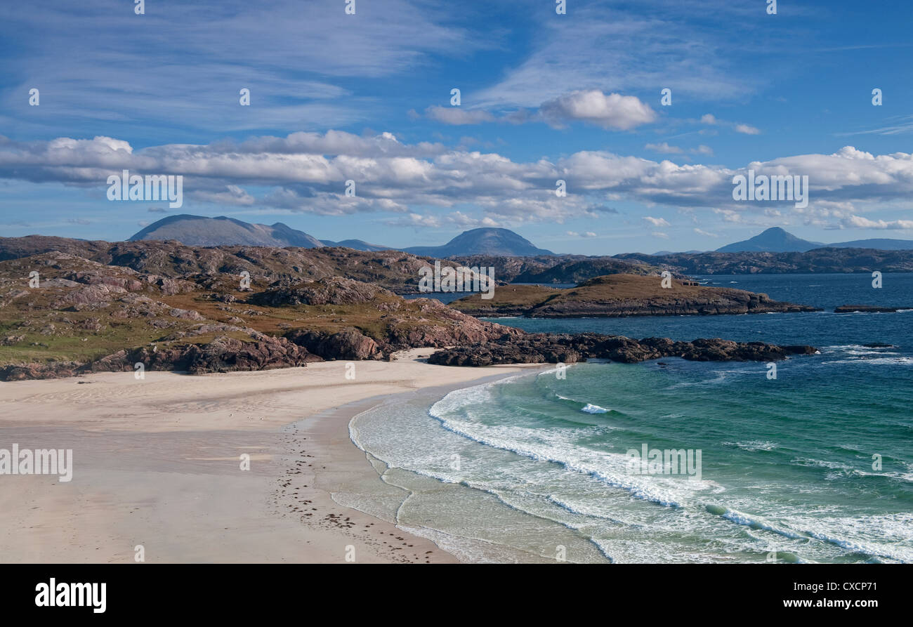 Polin Beach near Kinlochbervie, Sutherland, Foinaven, Arkle and Ben ...