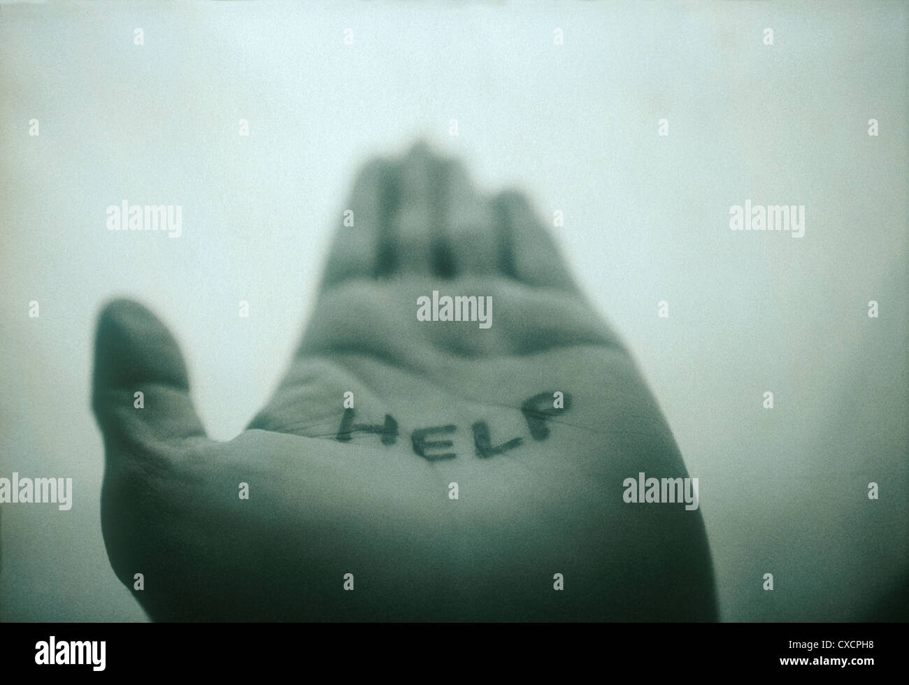 Helping Hand, hand with the work help written on palm. polapan chrome ...