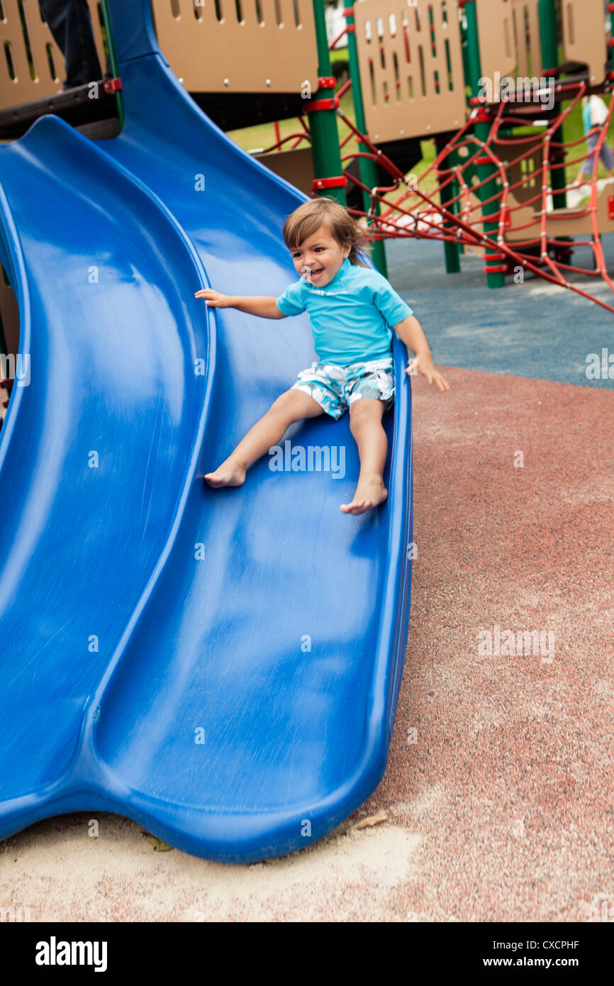 Asian boy sliding hi-res stock photography and images - Alamy