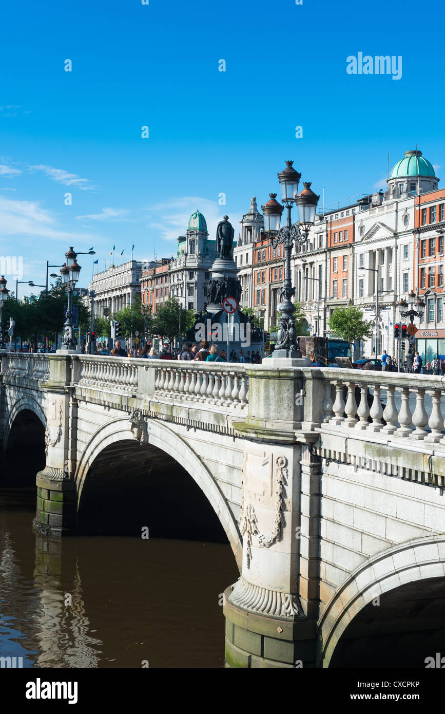 Dublin ireland dublin cityscape oconnell street bridge liffey river hi ...
