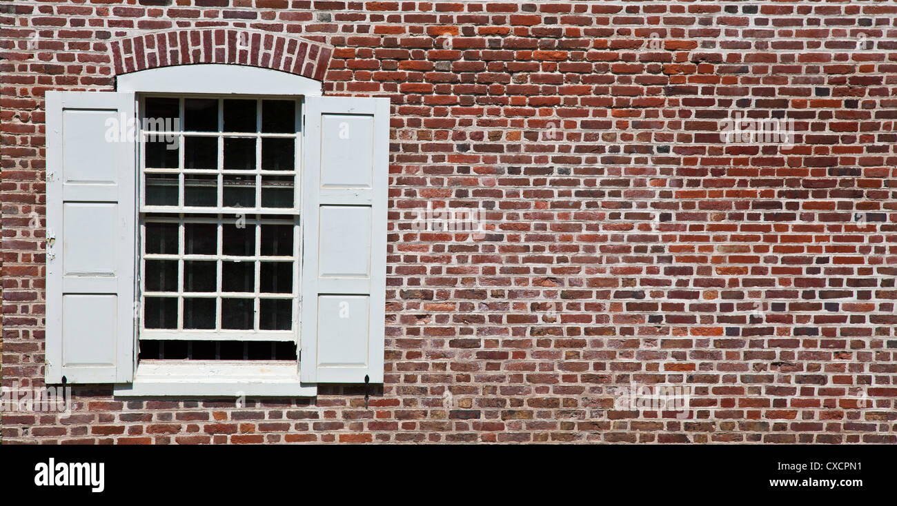Window in a brick wall Stock Photo - Alamy