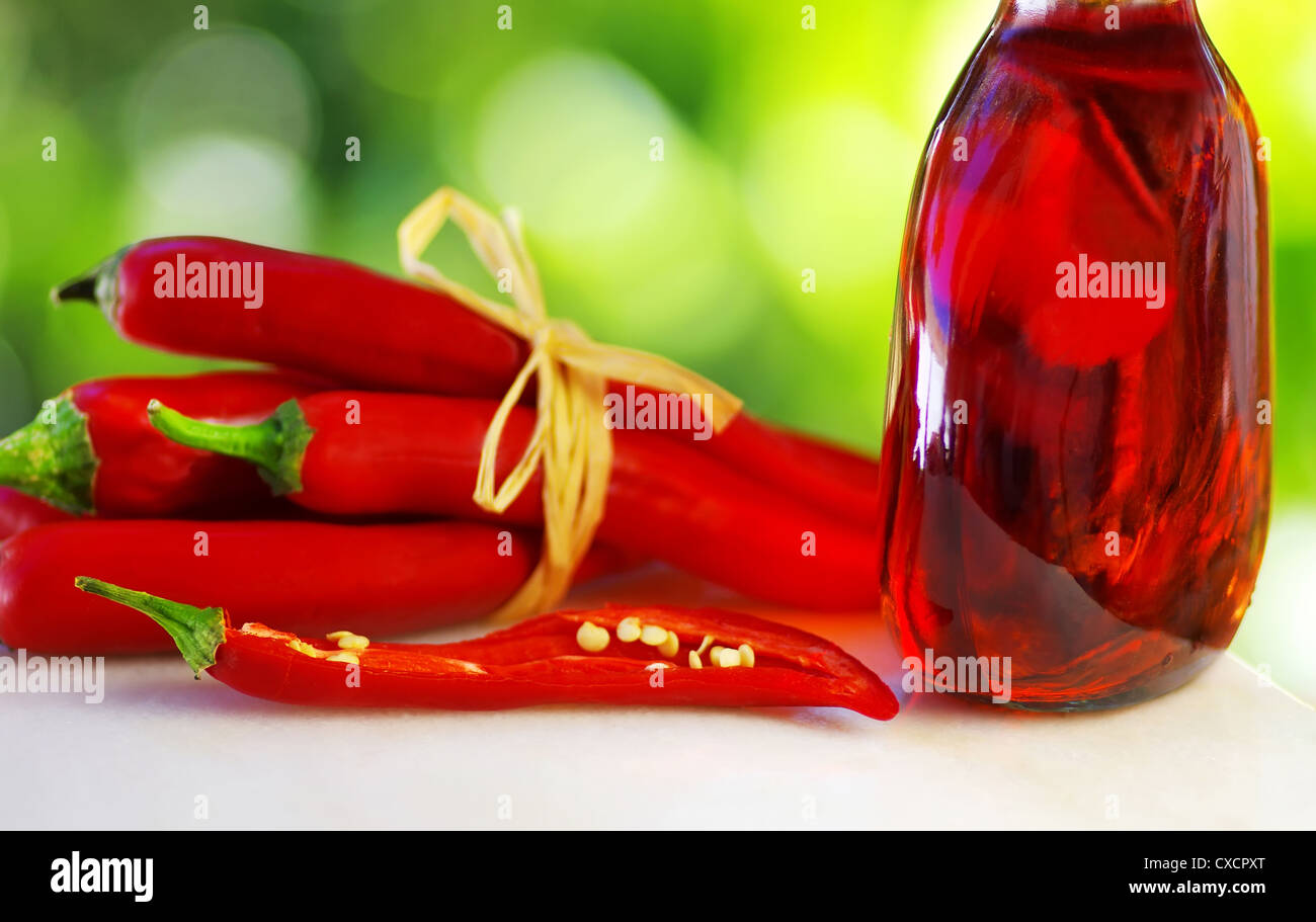 Red chili and rose wine Stock Photo - Alamy