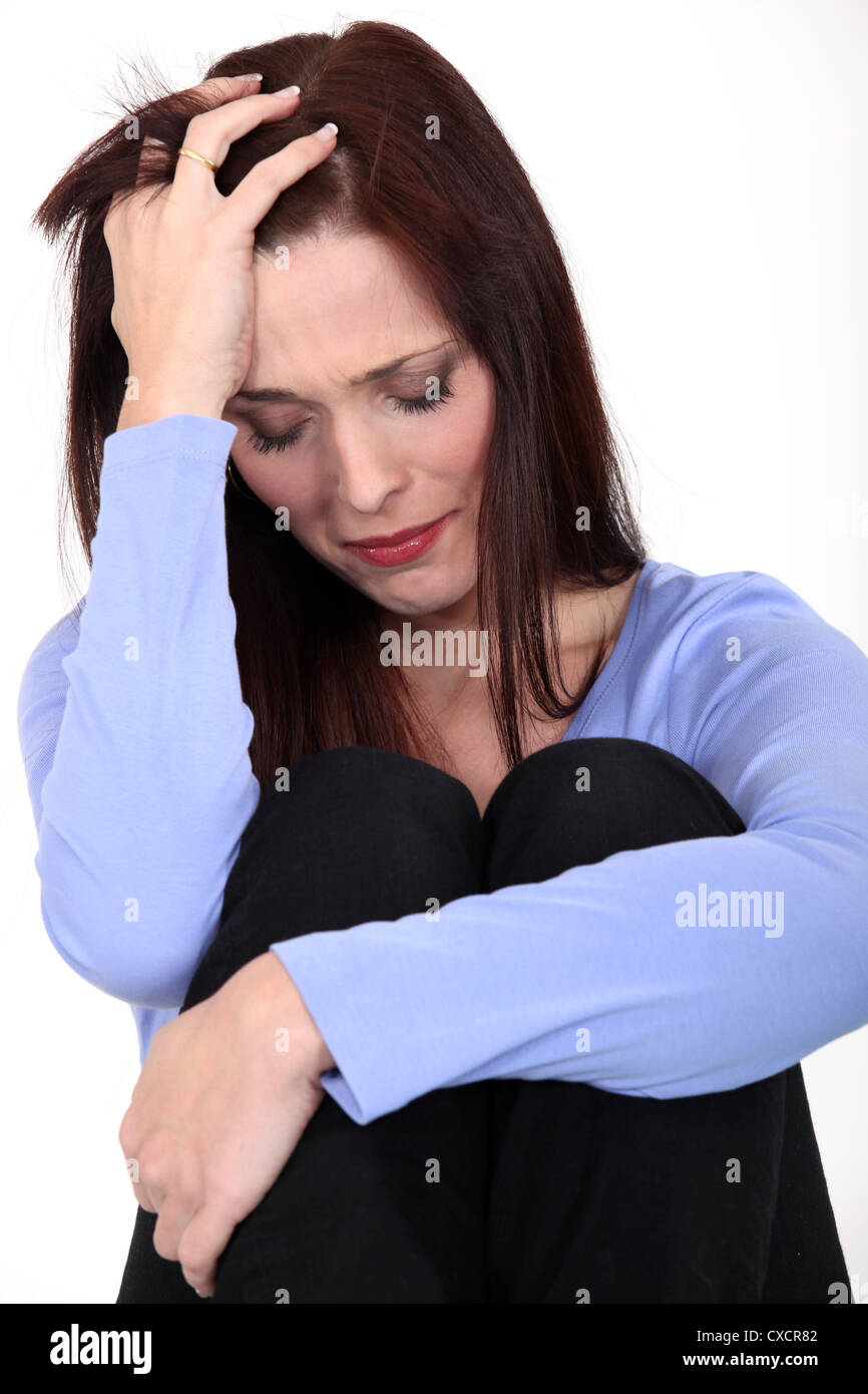 Young woman crying Stock Photo - Alamy