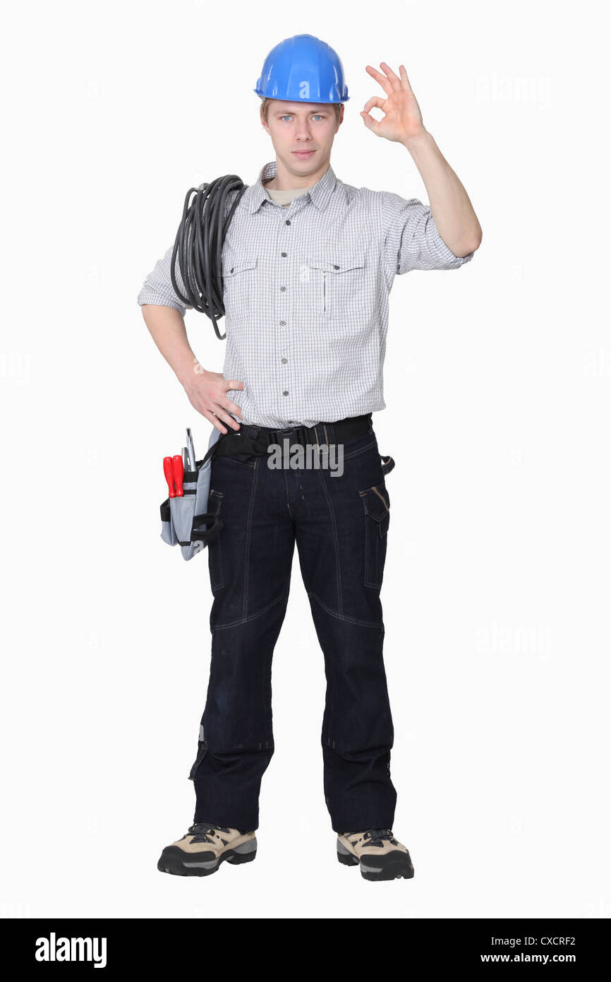 Electrician making wiring new hi-res stock photography and images - Alamy