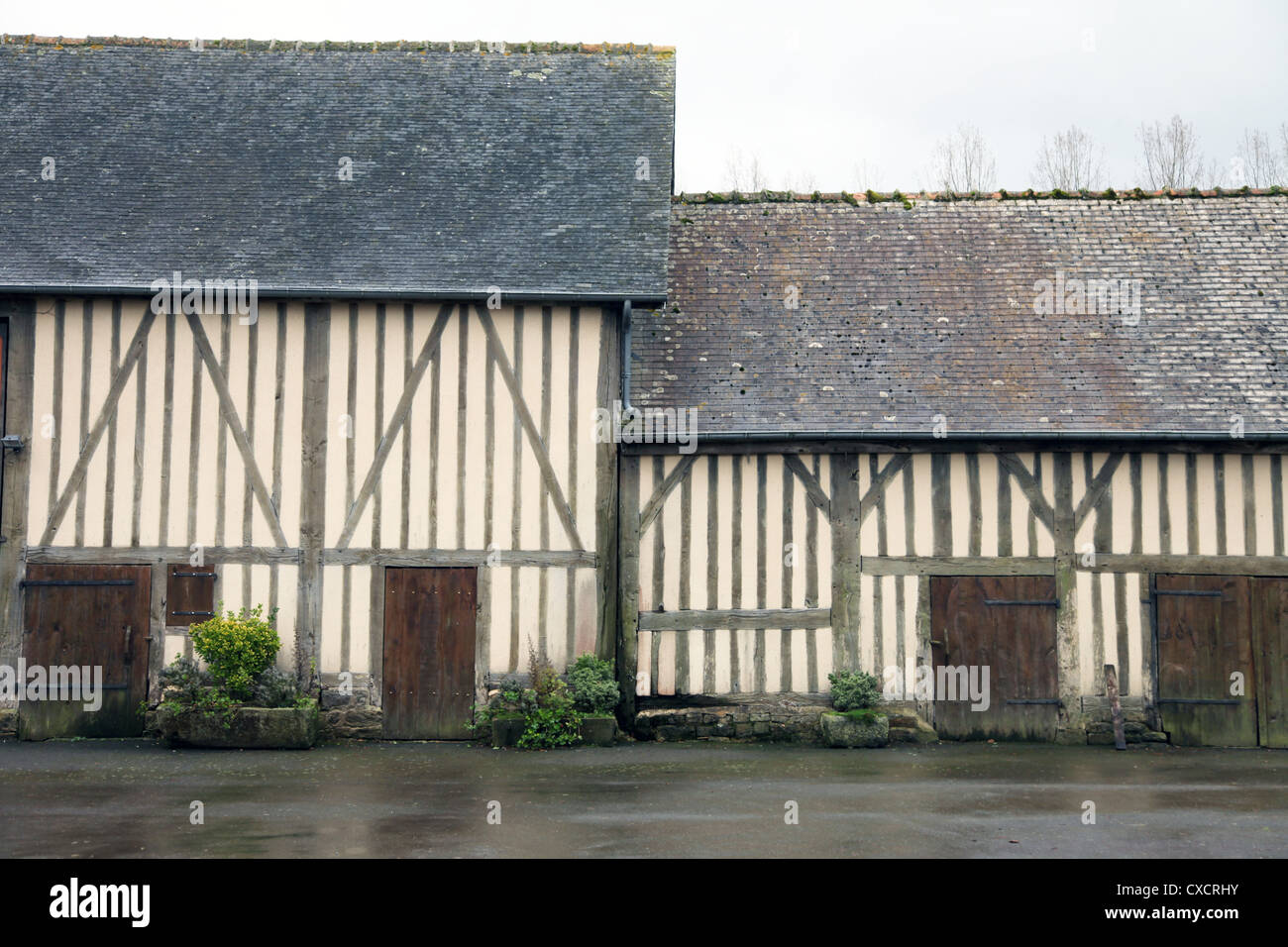 It's a photo of a detail of a typical timber house in a farm of ...