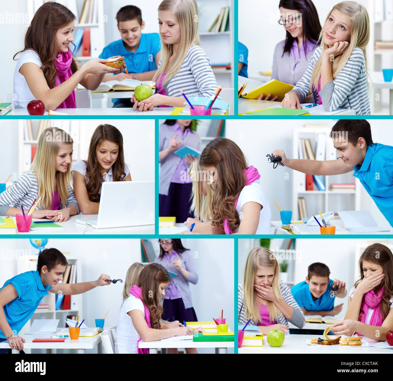 Students writing collage hi-res stock photography and images - Alamy