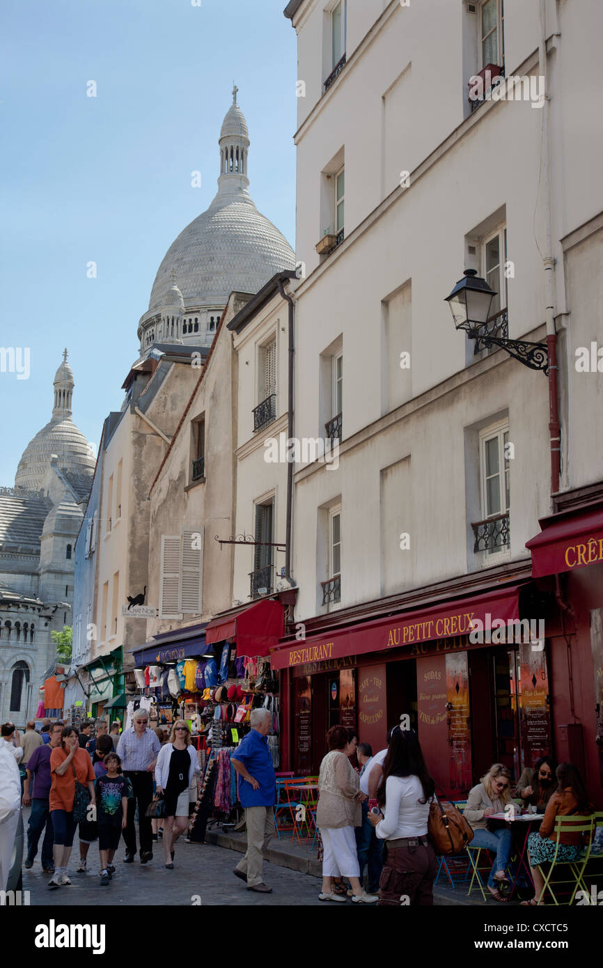 A busy street in Montmartre in Paris France Stock Photo - Alamy