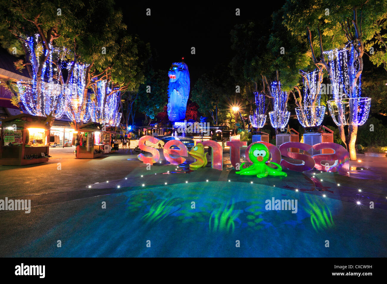 Night View of Marlion at Sentosa Island, Sentosa Island, Singapore ...