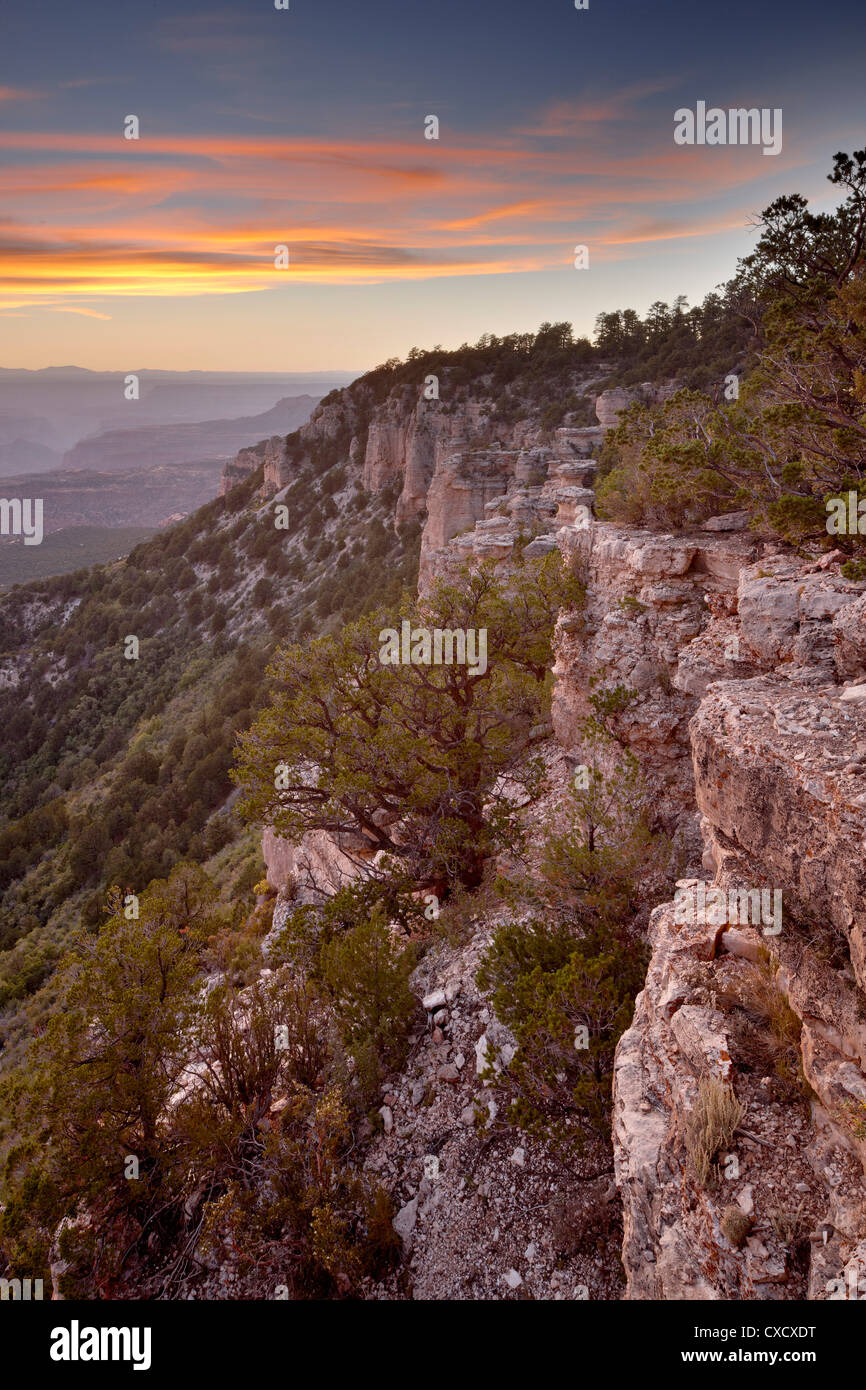 Sunset at Locust Point, North Rim, Grand Canyon National Park, UNESCO ...
