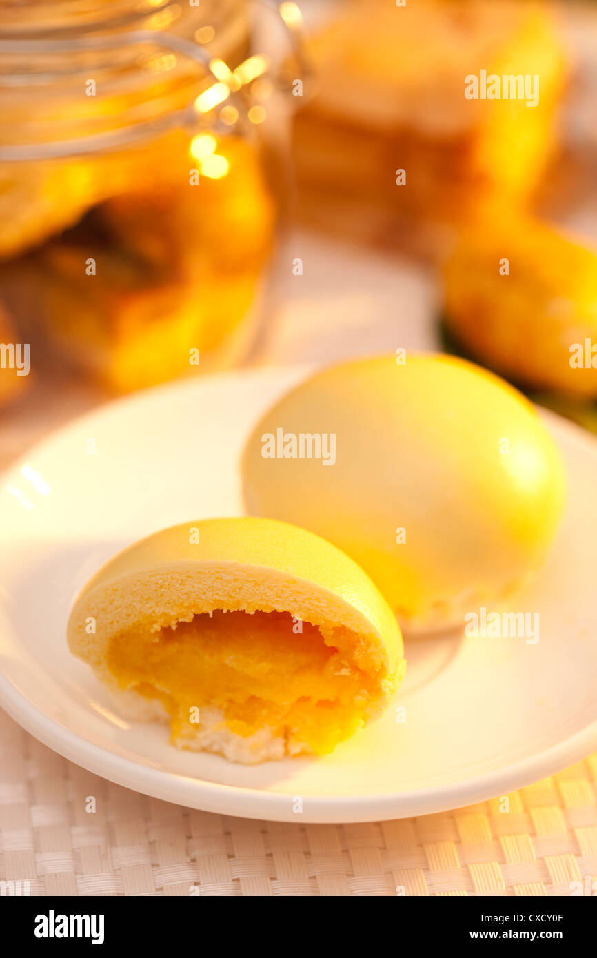 Chinese traditional dim sum,cream custard bun Stock Photo - Alamy