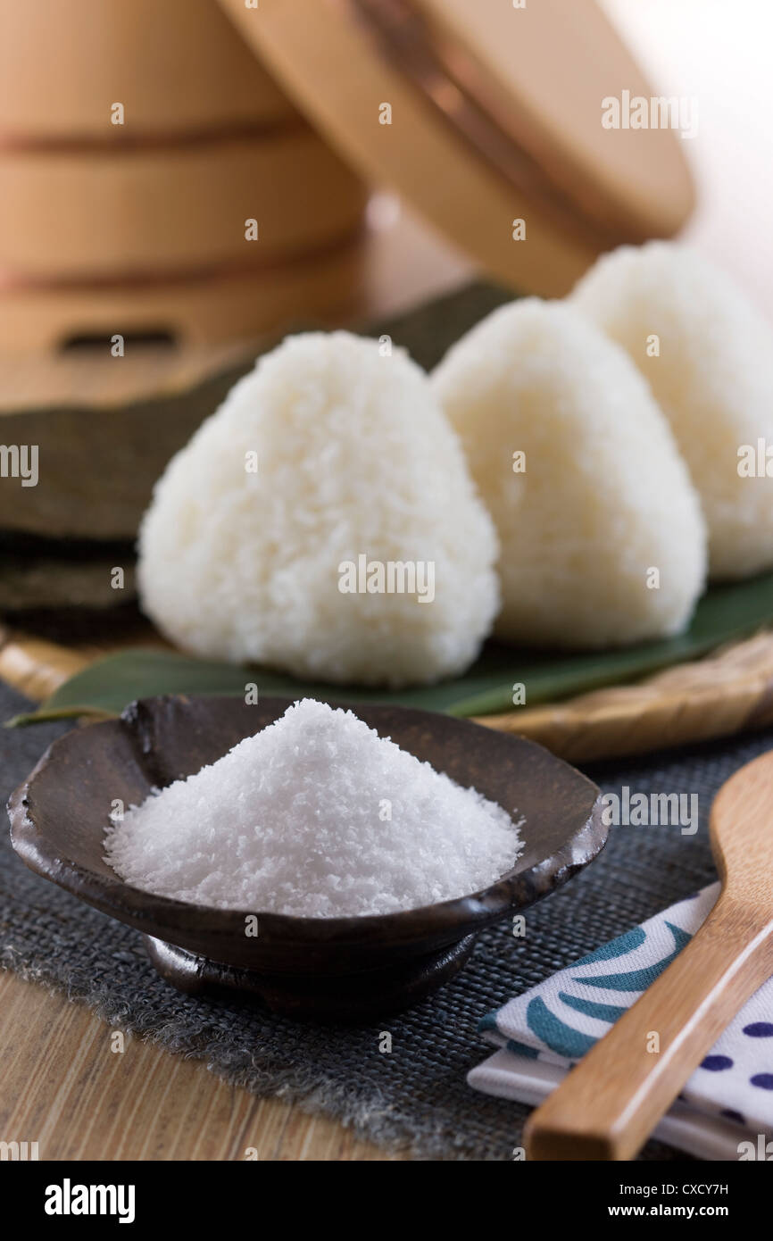 Salt and Rice Ball Stock Photo - Alamy