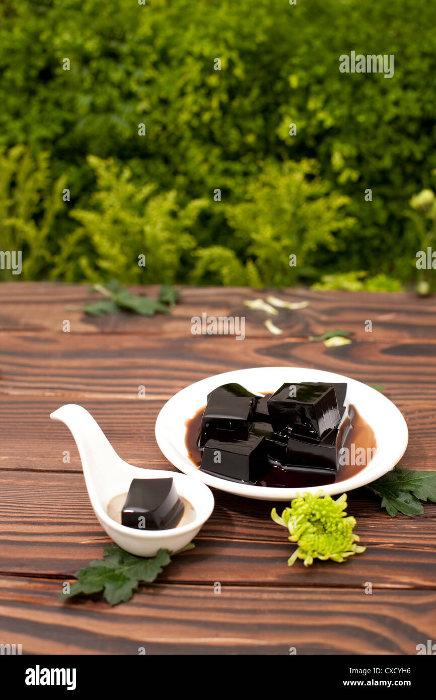 Chinese food,tortoise herb jelly Stock Photo - Alamy