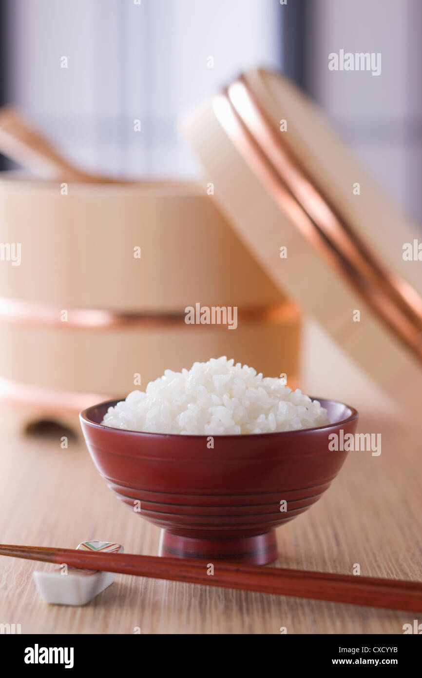 Steamed Rice in Rice Bowl Stock Photo - Alamy