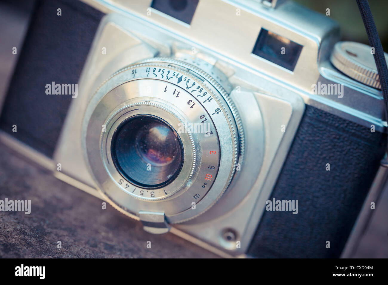 The beautiful design of an old vintage camera with analogic film Stock ...