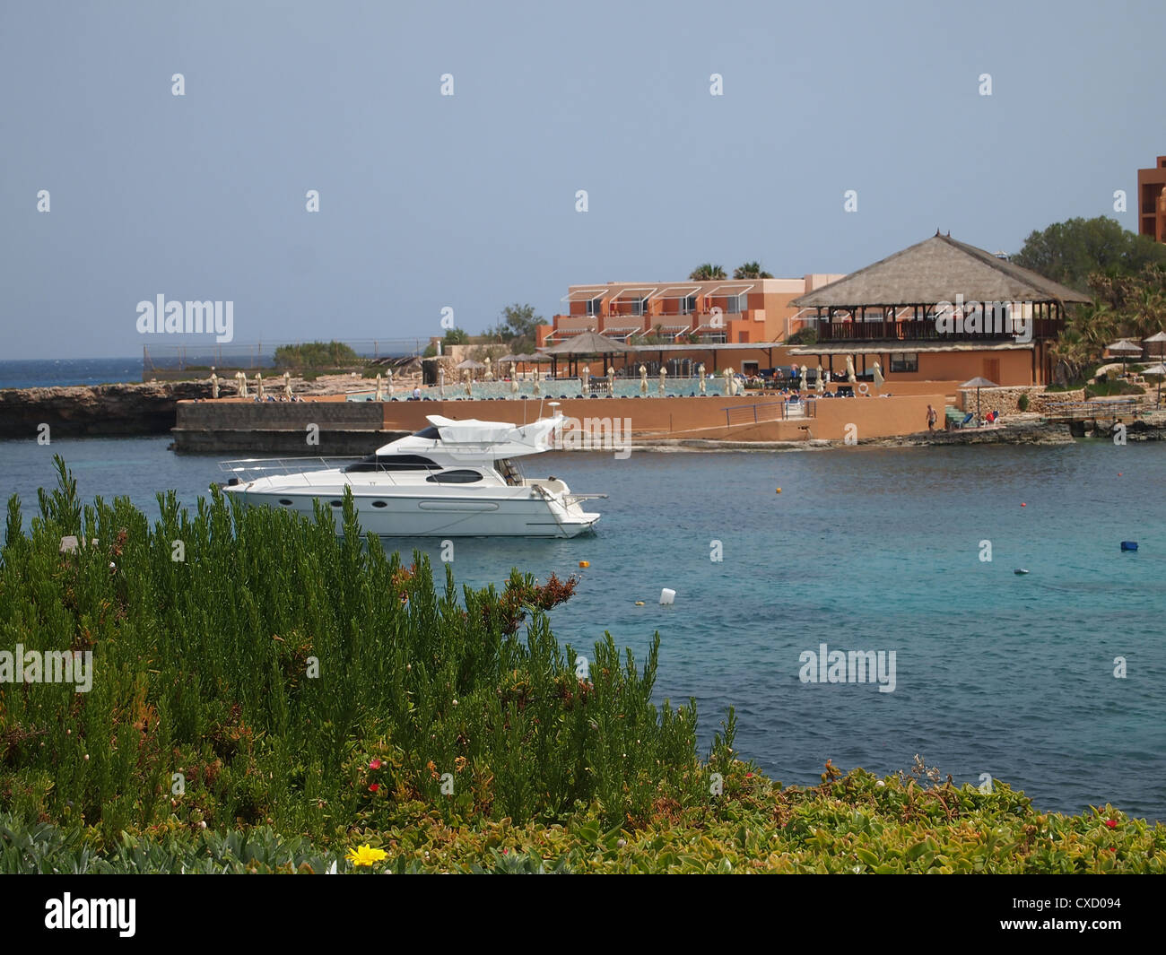 Nice boat in a bay Stock Photo - Alamy
