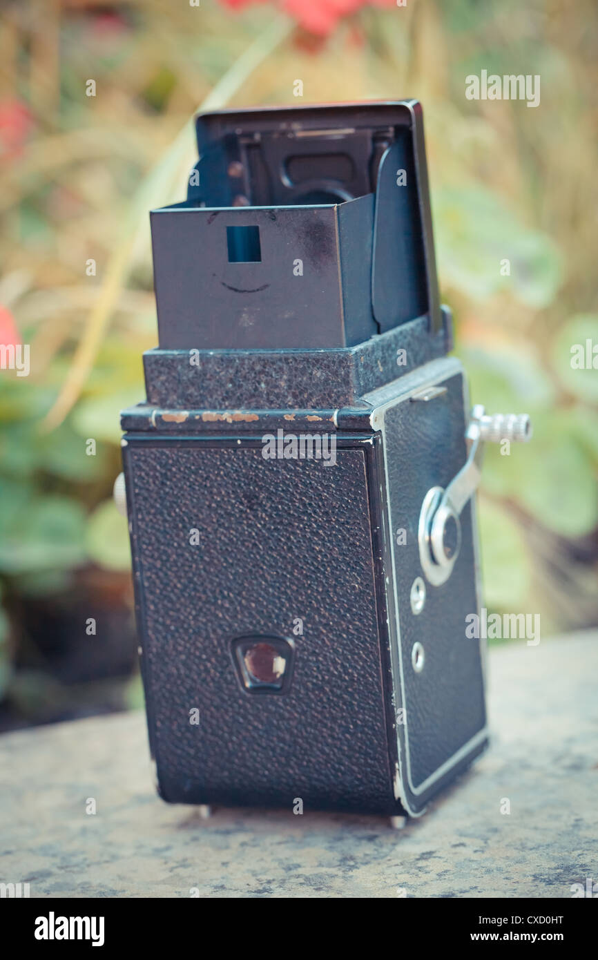 The beautiful design of an old vintage camera with analogic film Stock ...