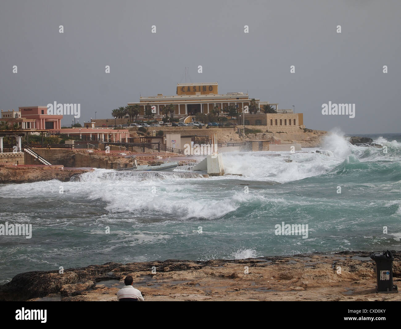 Big waves in a lonely bay Stock Photo - Alamy
