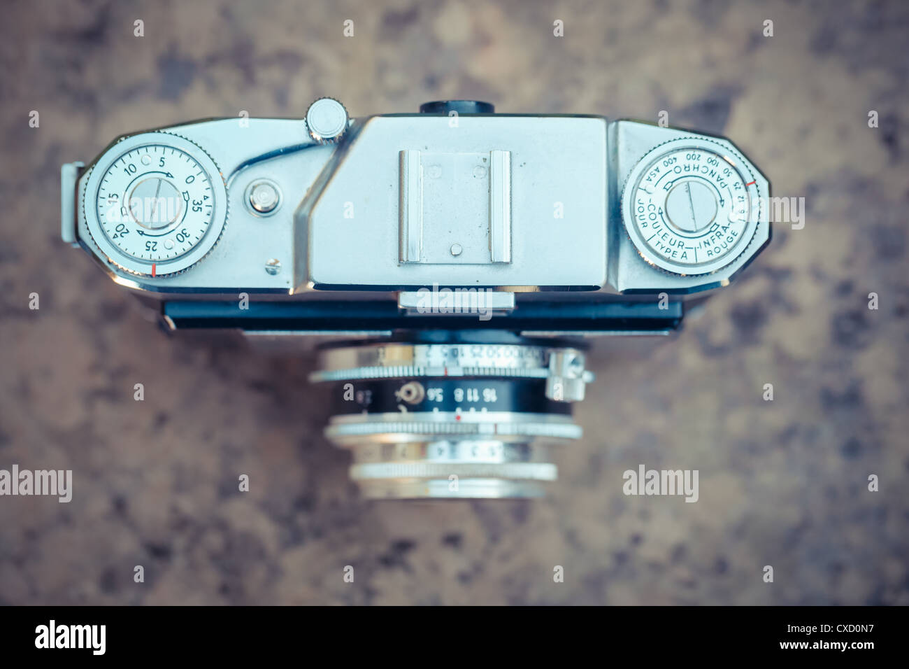 The beautiful design of an old vintage camera with analogic film Stock ...