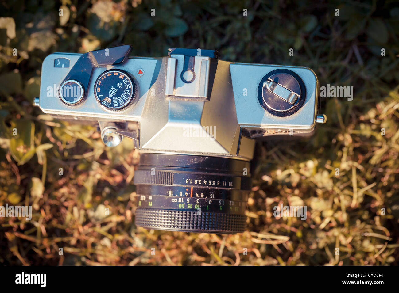 The beautiful design of an old vintage camera with analogic film Stock ...