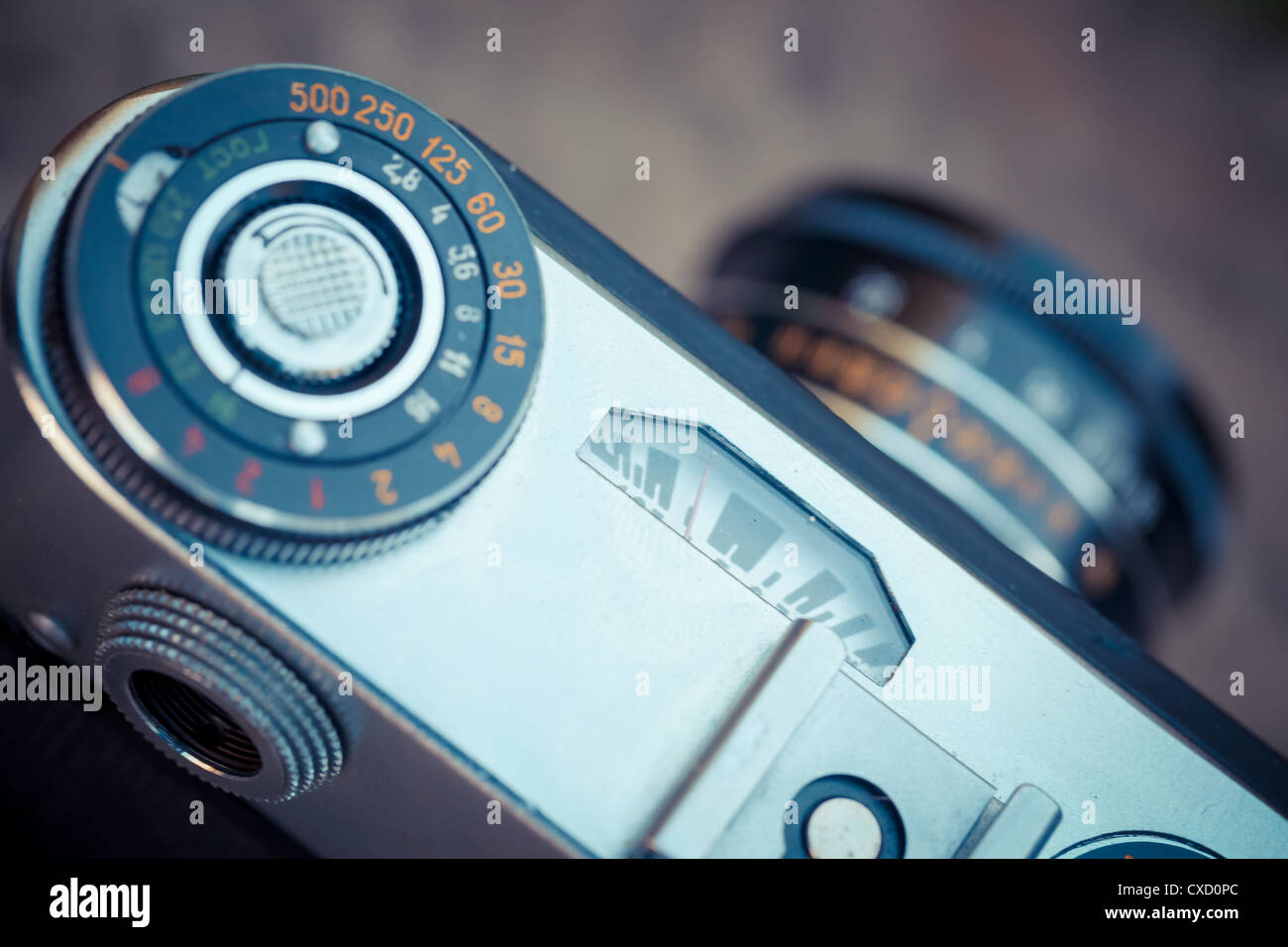 The beautiful design of an old vintage camera with analogic film Stock ...