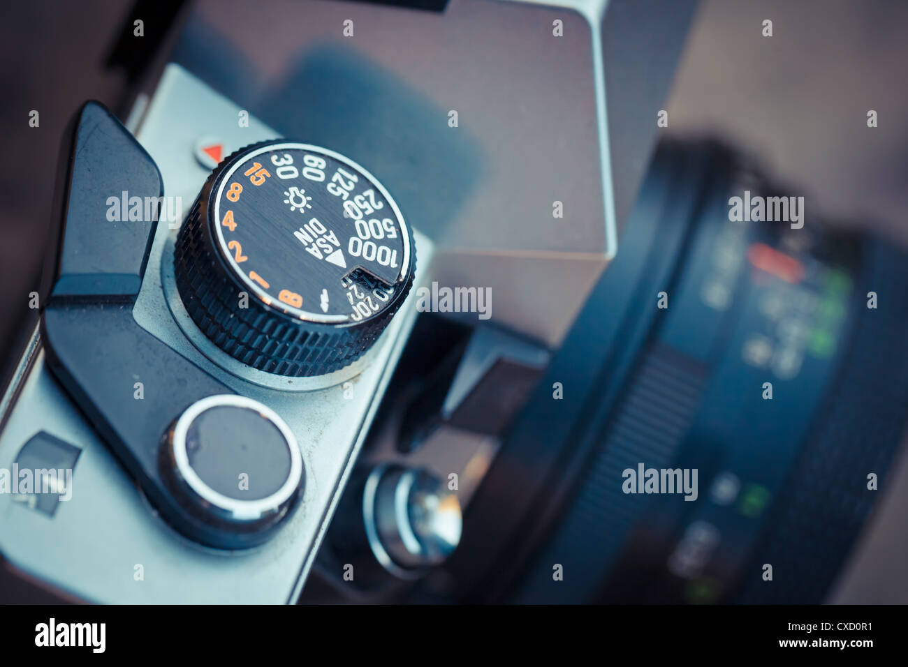 The beautiful design of an old vintage camera with analogic film Stock ...