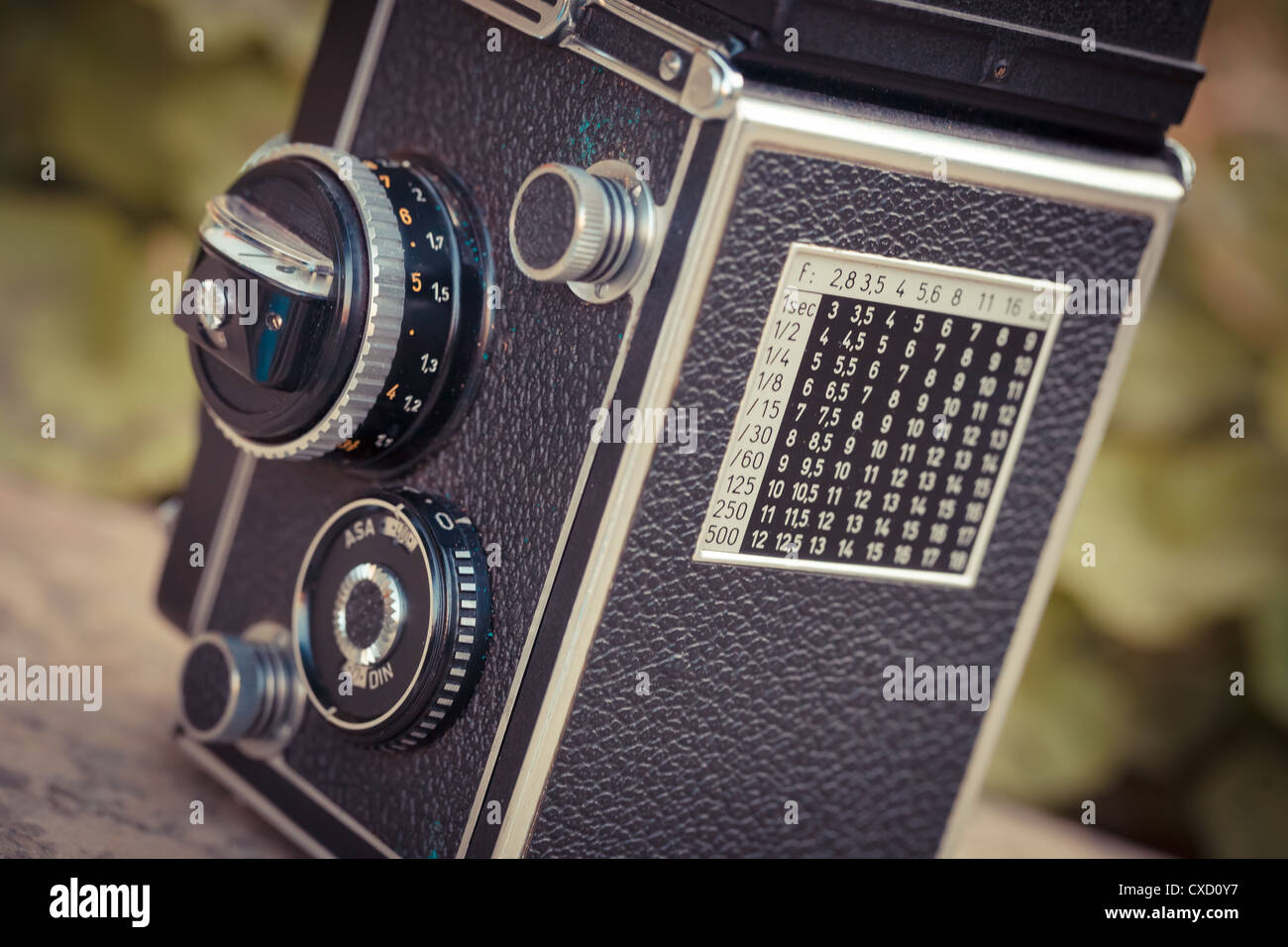 The beautiful design of an old vintage camera with analogic film Stock ...