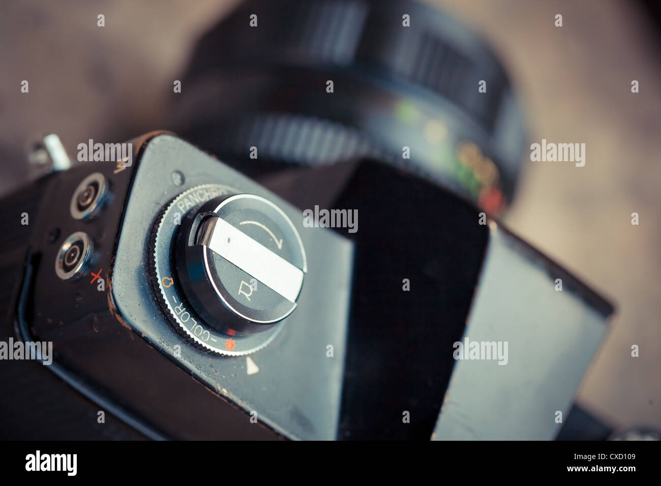 The beautiful design of an old vintage camera with analogic film Stock ...