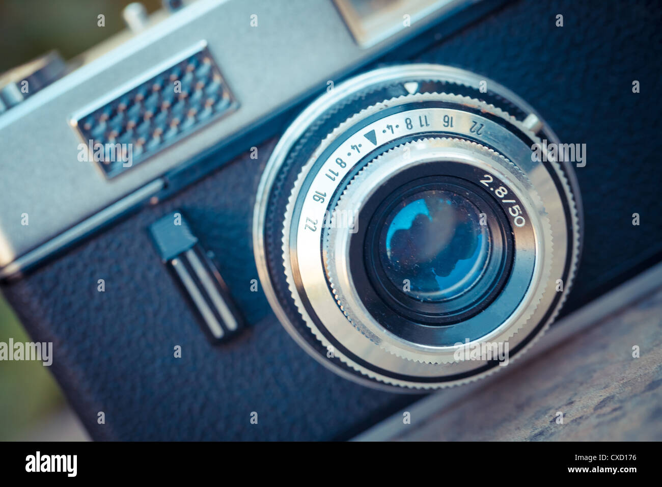 The beautiful design of an old vintage camera with analogic film Stock ...