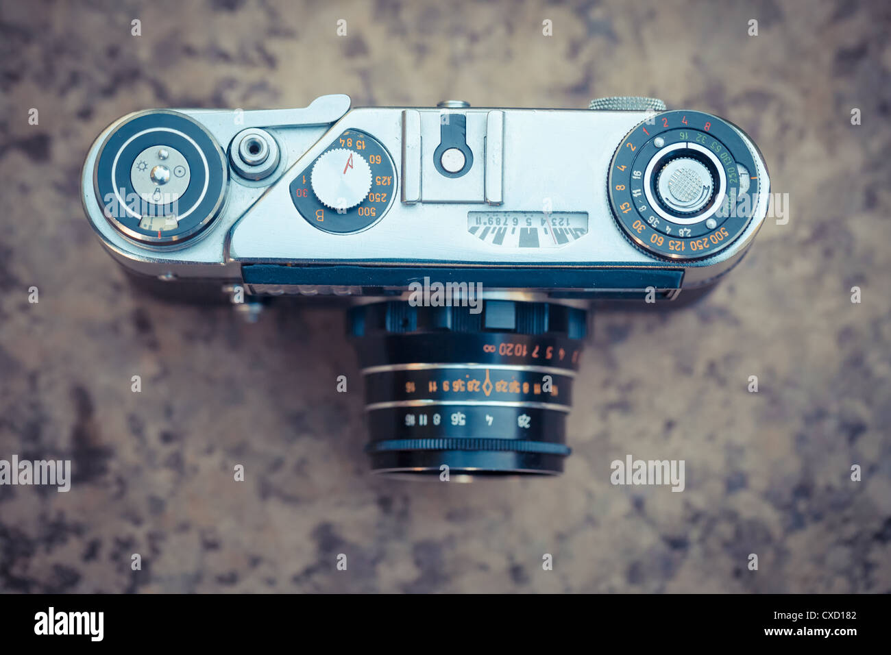 The beautiful design of an old vintage camera with analogic film Stock ...