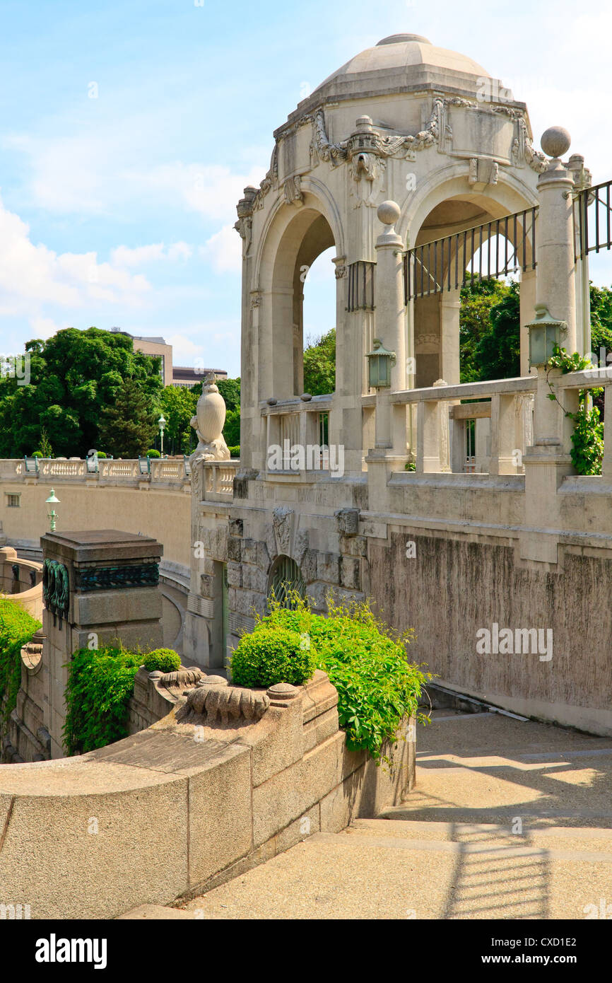 Entrance to the famous subway station in the Vienna city park ...