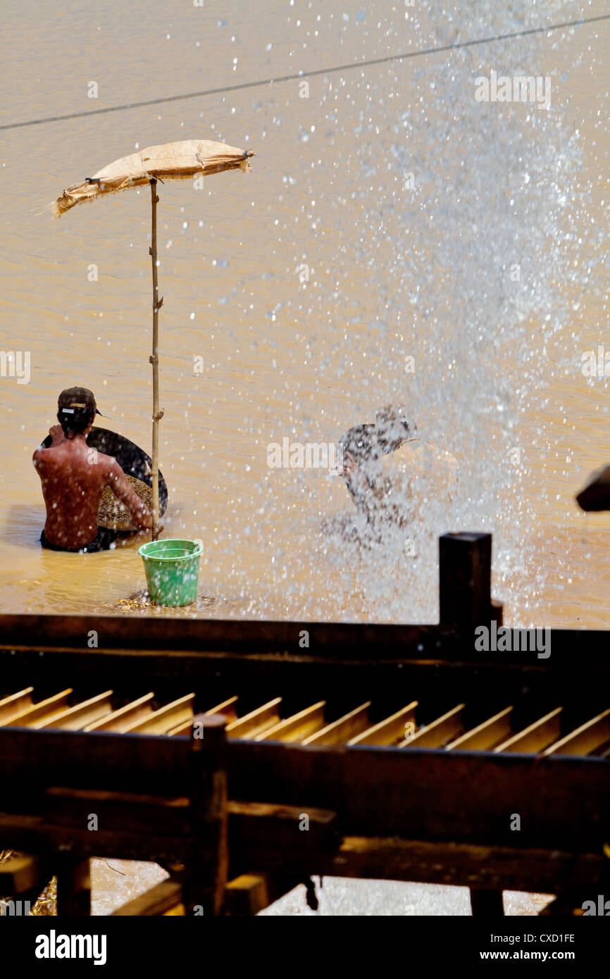Washing out of Diamonds in the Diamond Mines of Cempaka in South ...