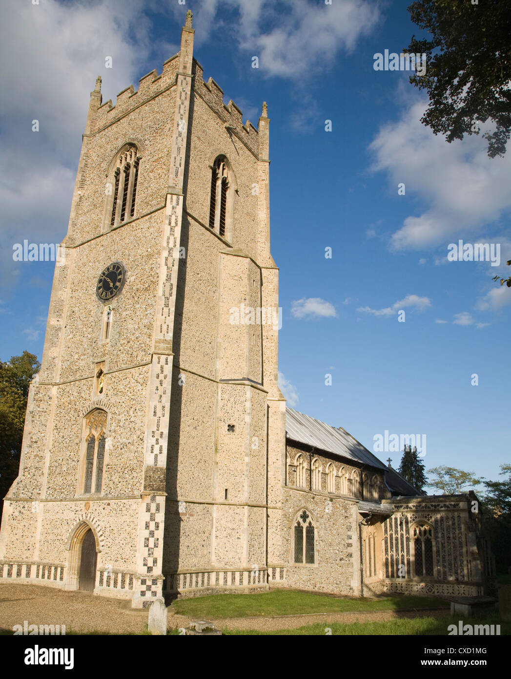 Tower of Saint Mary of the The Assumption church Ufford Suffolk England ...