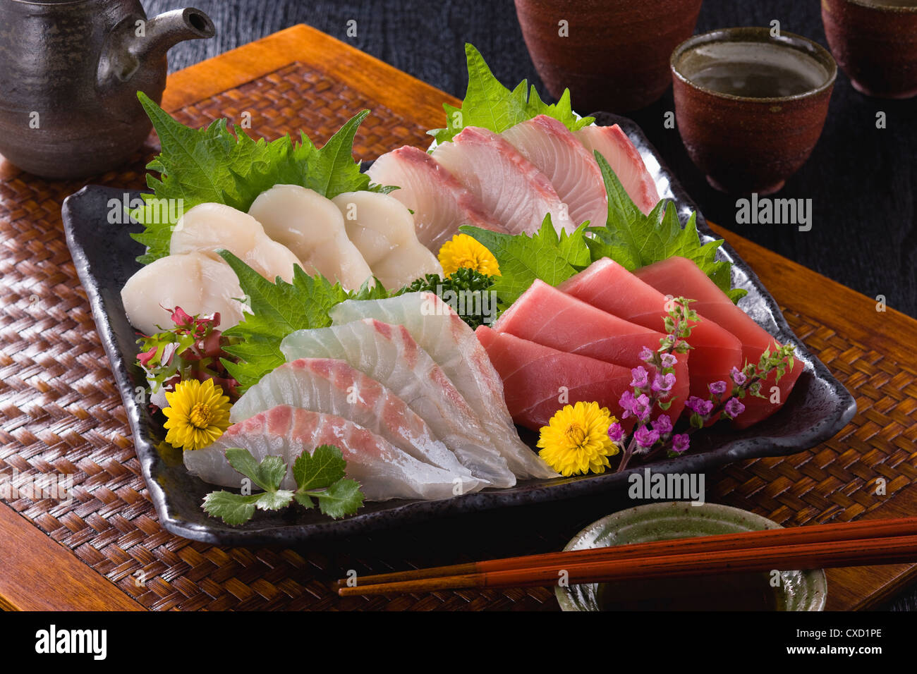 Four Assorted Sashimi, Lean Tuna, Sea Bream, Scallop and Greater ...