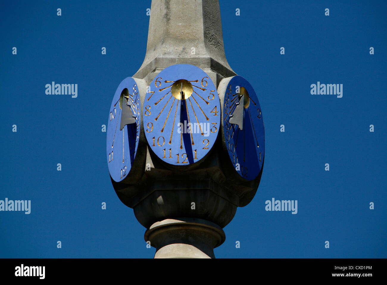 Sundial on the top of the Seven Dials monument, Seven Dials, Covent ...