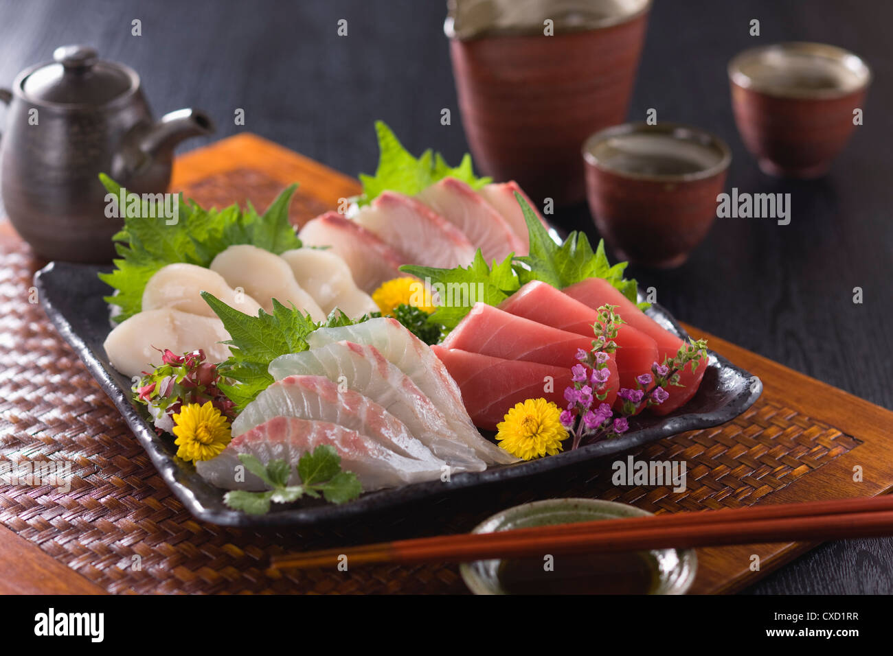 Four Assorted Sashimi, Lean Tuna, Sea Bream, Scallop and Greater ...