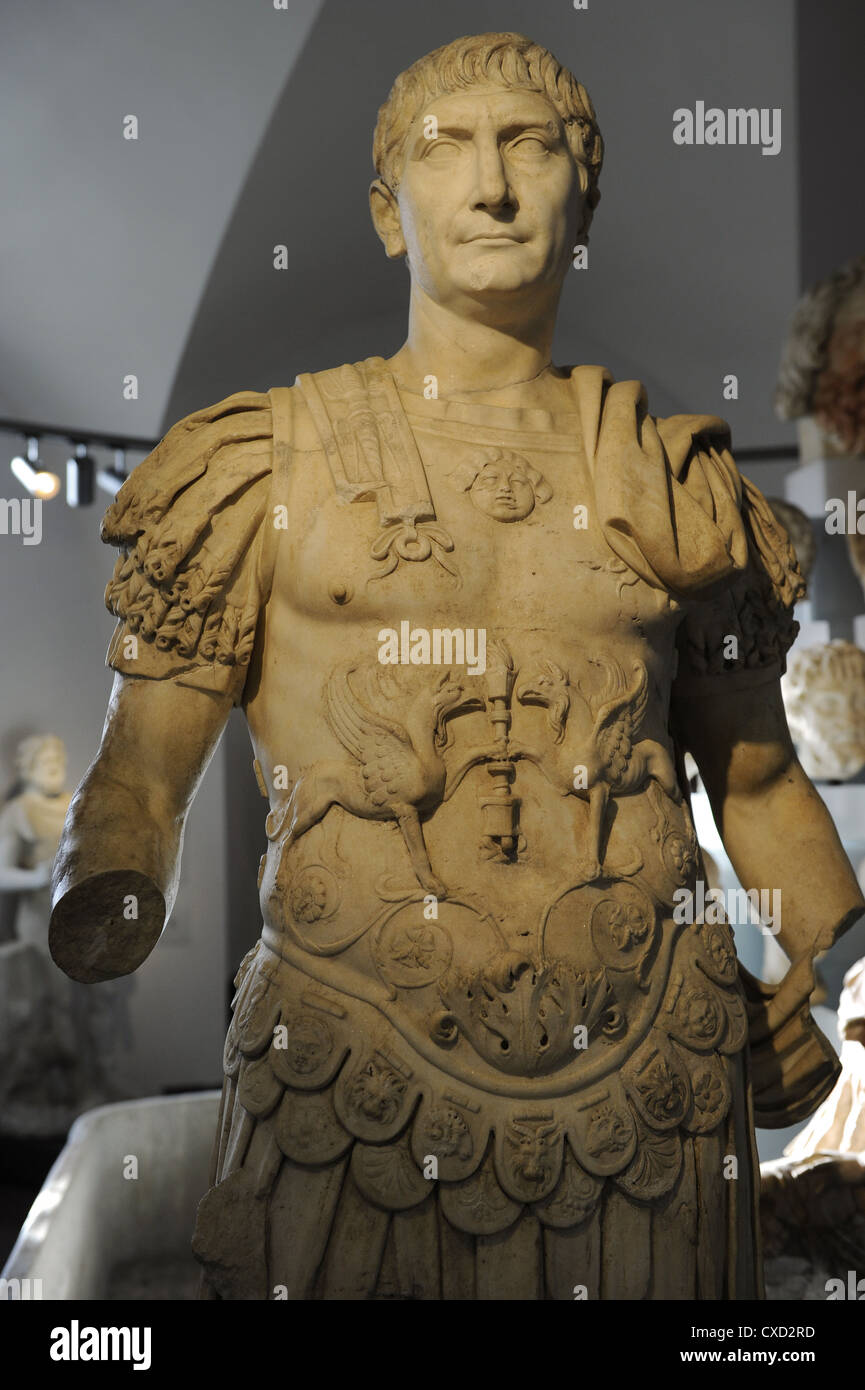 Trajan (53-177 A.D.). Roman Emperor from 80 to 117 A.D. Sculpture. Ny ...