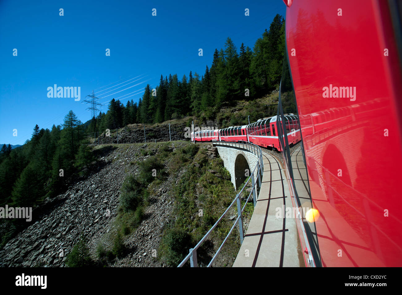 Switzerland. The Bernina Express, the journey from Chur in Switzerland ...