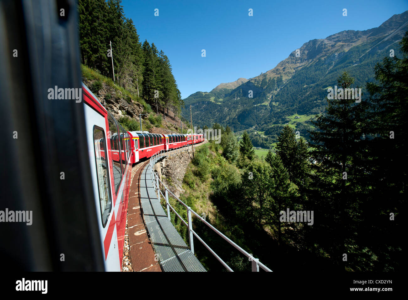 Switzerland. The Bernina Express, the journey from Chur in Switzerland ...
