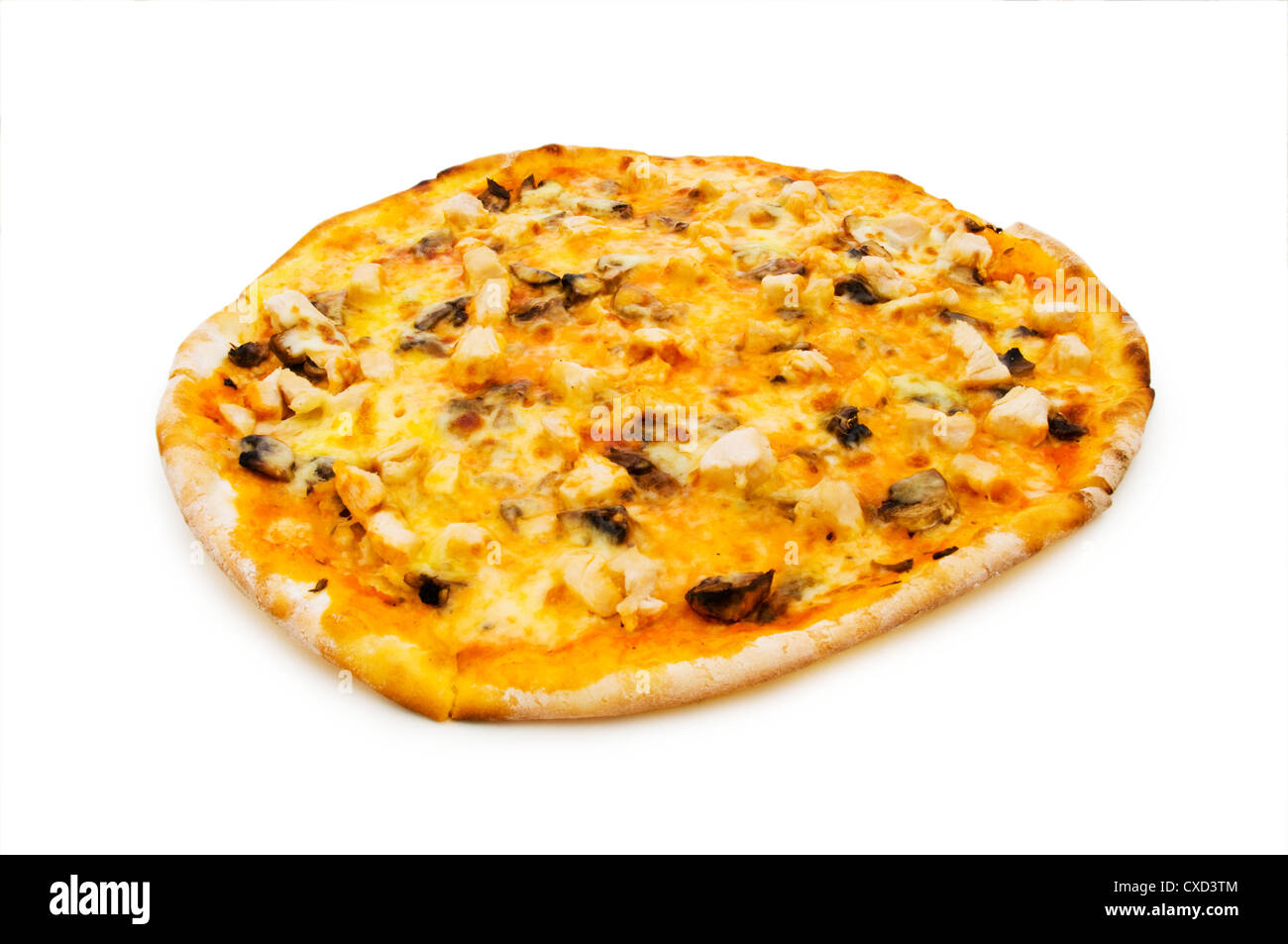 Round pizza isolated on the white background Stock Photo - Alamy