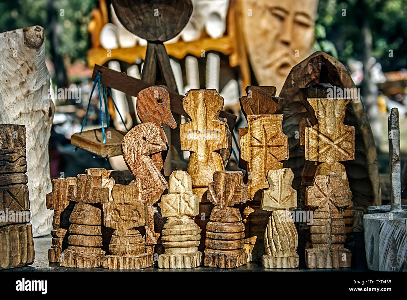 Decorative wooden carved traditionally Romanian and exposed for sale ...