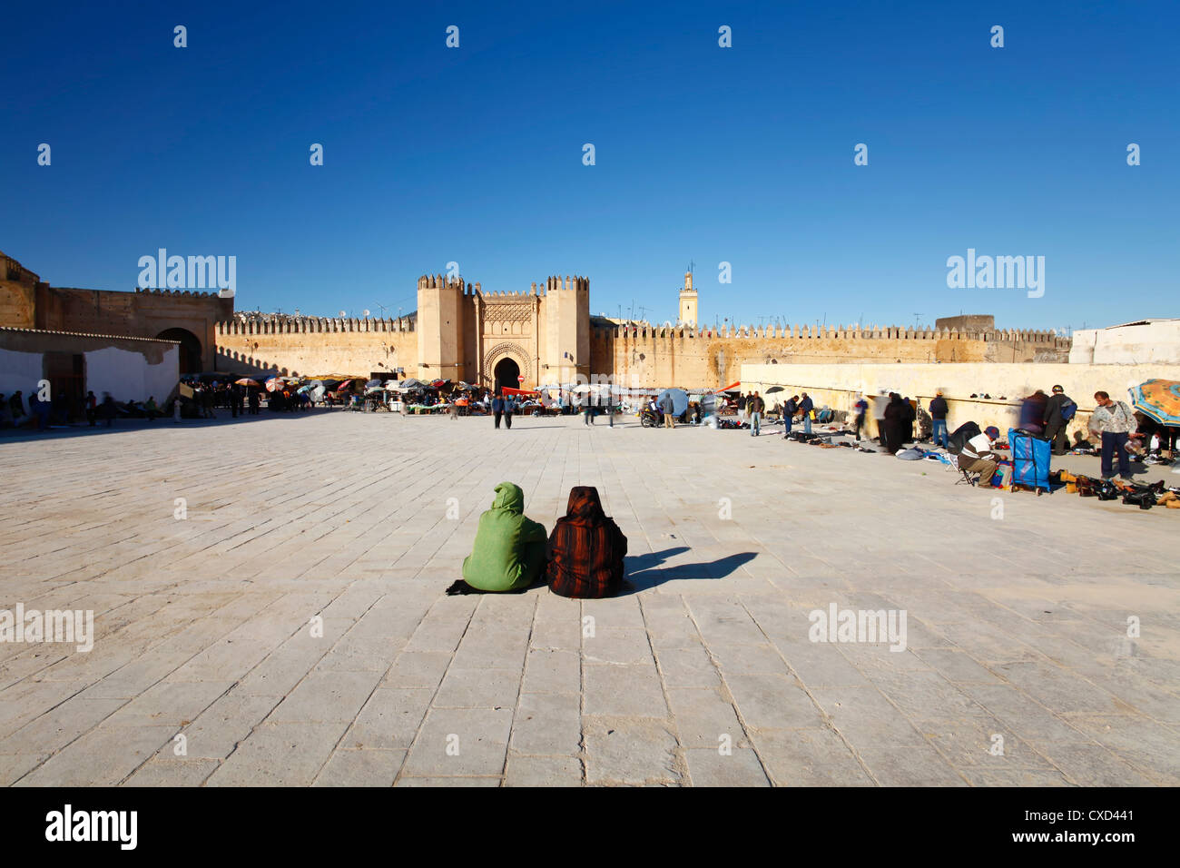 Second hand market outside the Kasba City Gate, Fez, Morocco, North ...