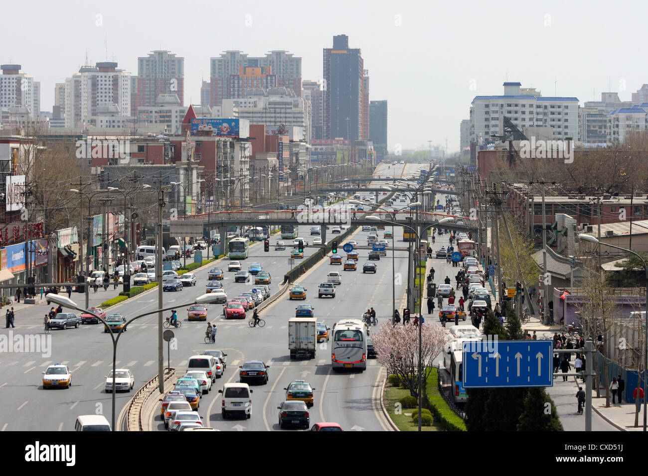 Beijing, wide road with car traffic Stock Photo - Alamy