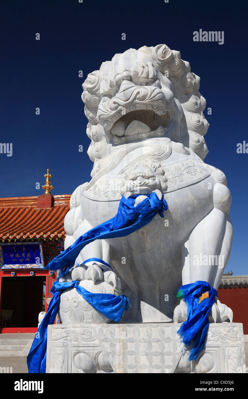 Stone lions standing on the threshold of the temple Stock Photo - Alamy