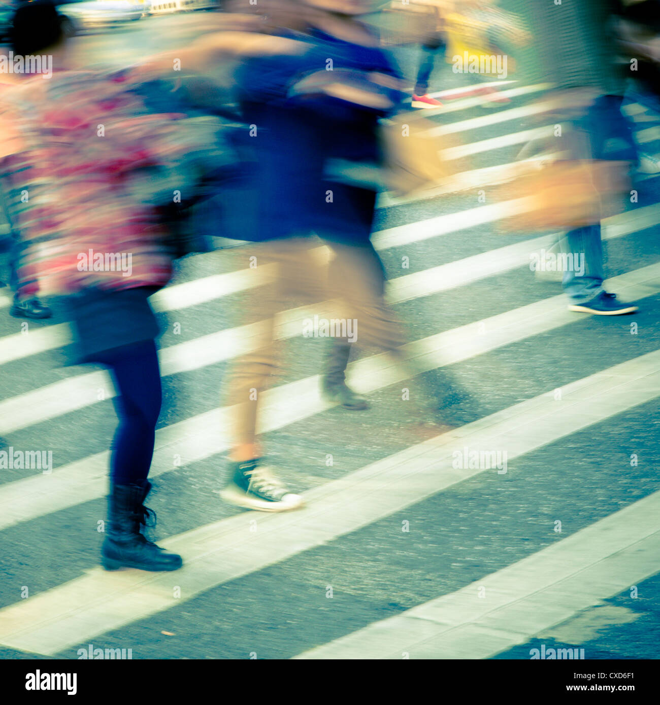 people crowd on zebra crossing street Stock Photo - Alamy