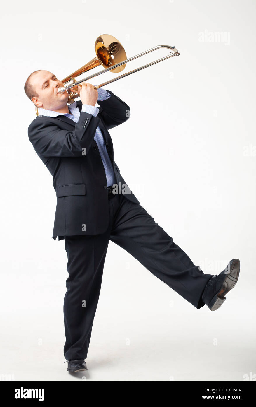 Brass slide trombone on black hi-res stock photography and images - Alamy