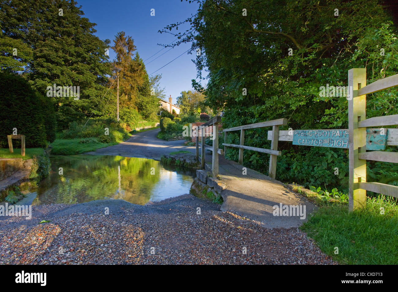 A ford crossing point on the River Rase in Tealby village in the ...